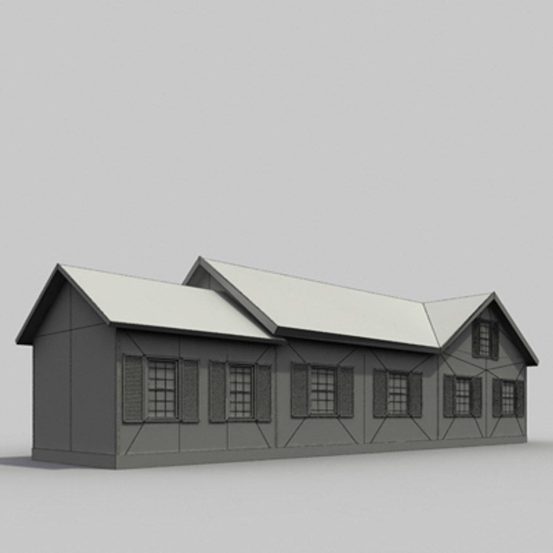 small town house building 3d model