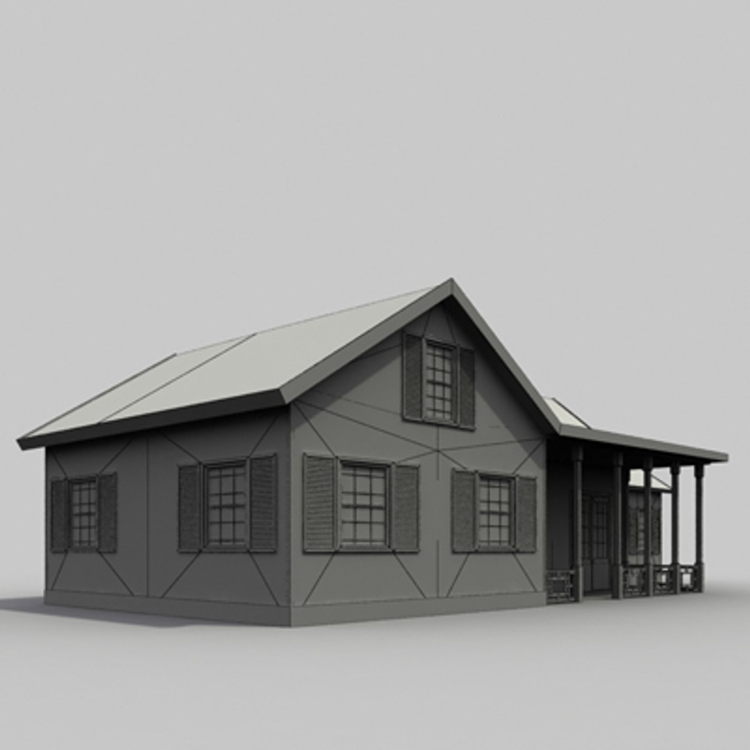 small town house building 3d model