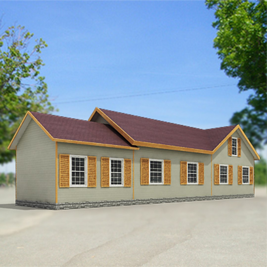 small town house building 3d model