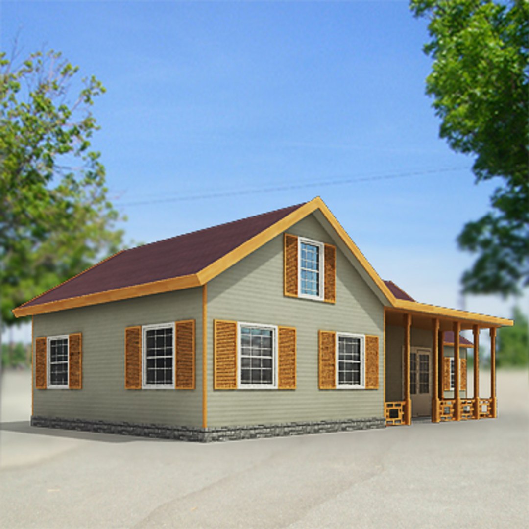 small town house building 3d model