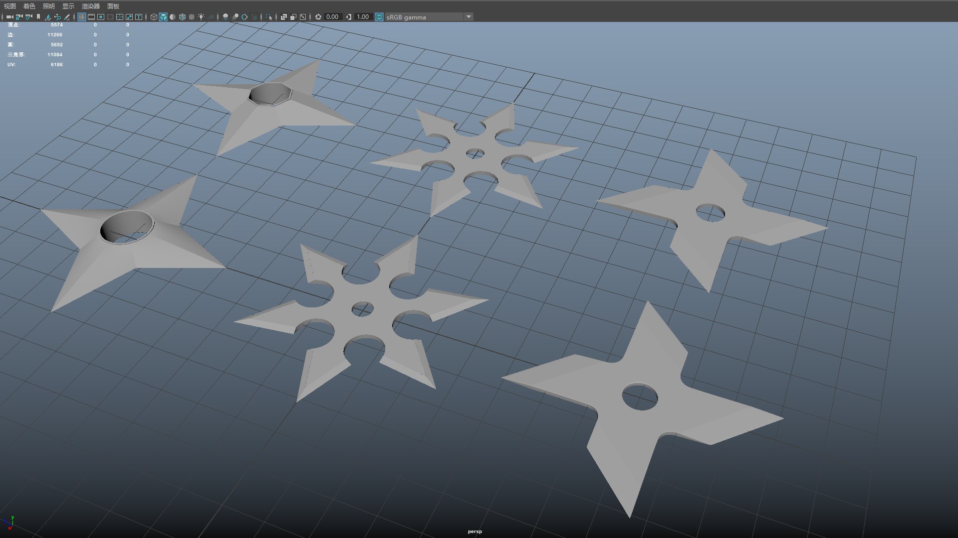 Boomerang Dart Square Hexagon Naruto Lowpoly Ninja Shuriken Low-poly 3D ...