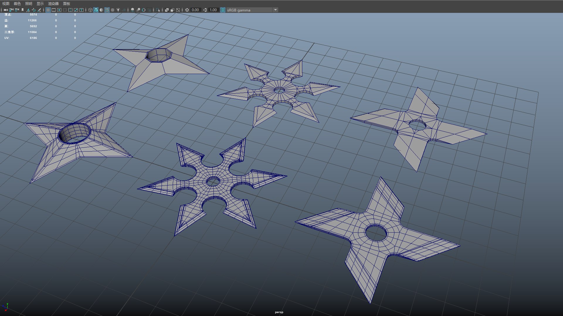 Boomerang Dart Square Hexagon Naruto Lowpoly Ninja Shuriken Low-poly 3D ...