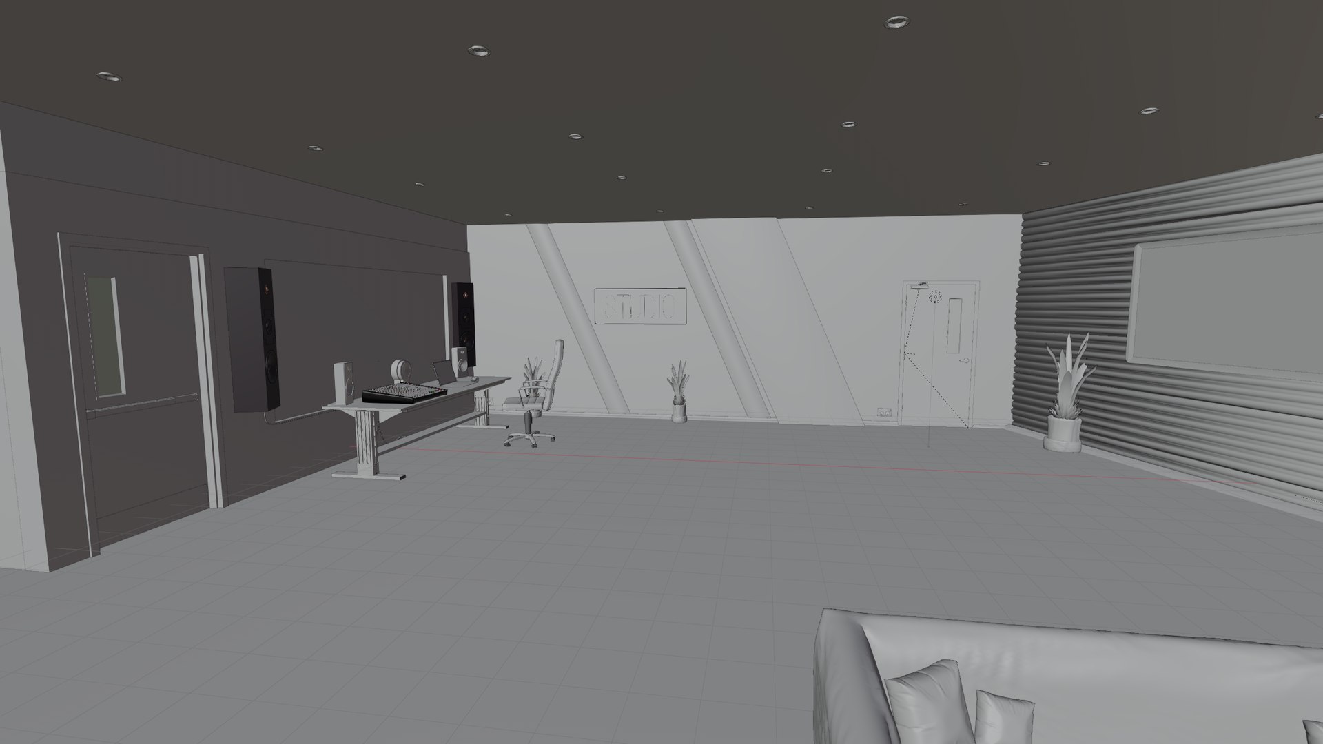 Music Studio Recording Low-Poly 3D Model 3D model - TurboSquid 2103559