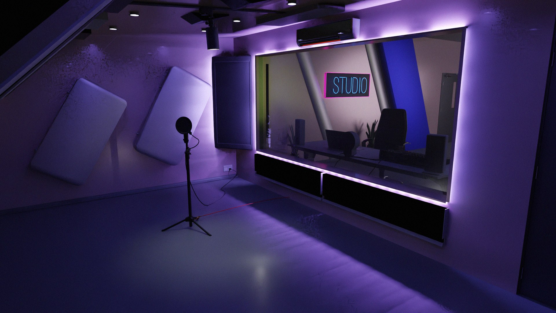 Music Studio Recording Low-Poly 3D Model 3D model - TurboSquid 2103559