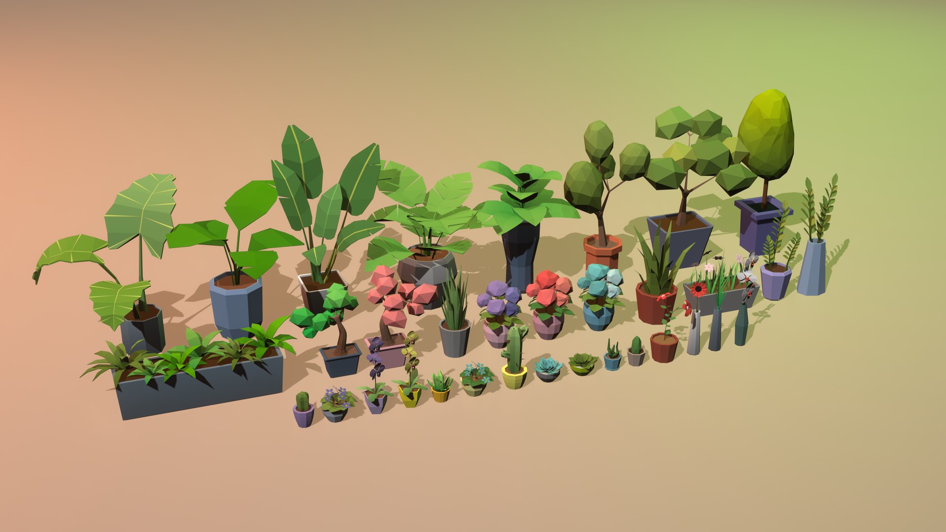 3D Low Poly Plants For Interior - TurboSquid 2238957