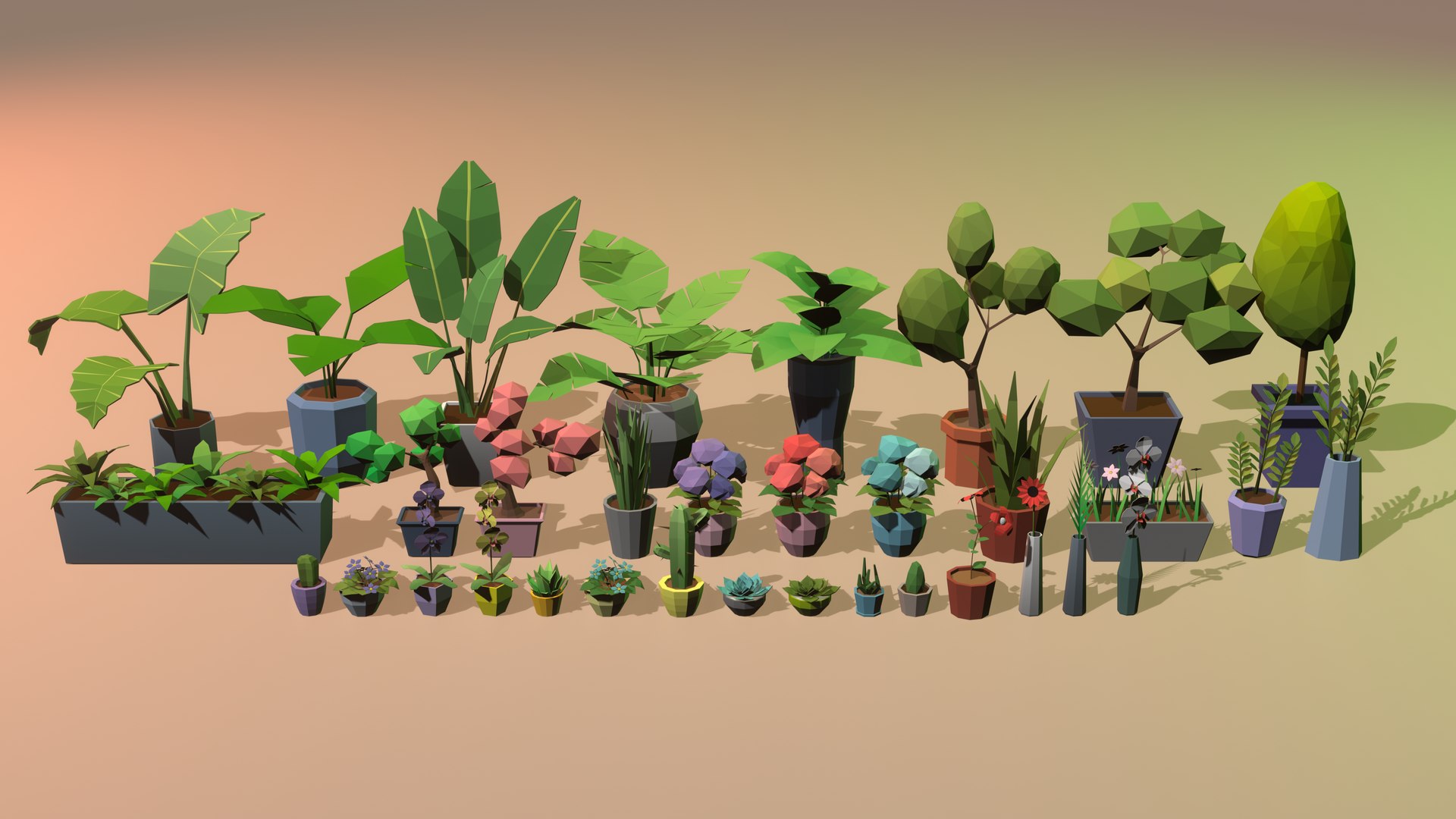 3D Low Poly Plants For Interior - TurboSquid 2238957