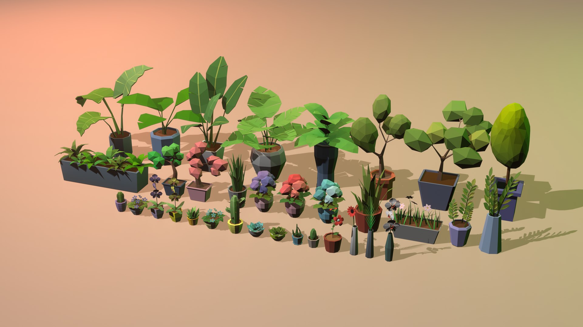 3D Low Poly Plants For Interior - TurboSquid 2238957