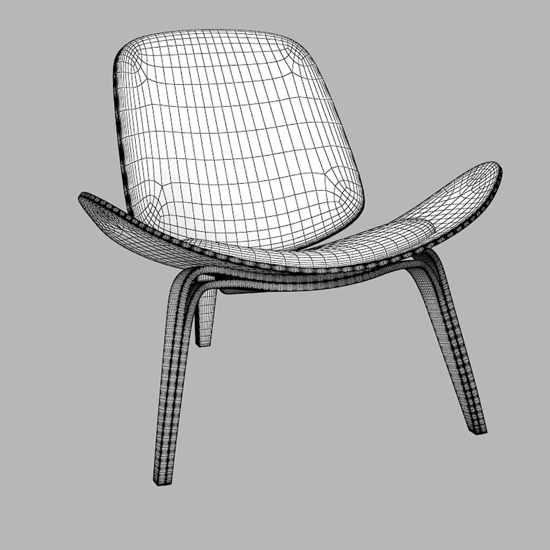 3d Model Shell Wing Chair