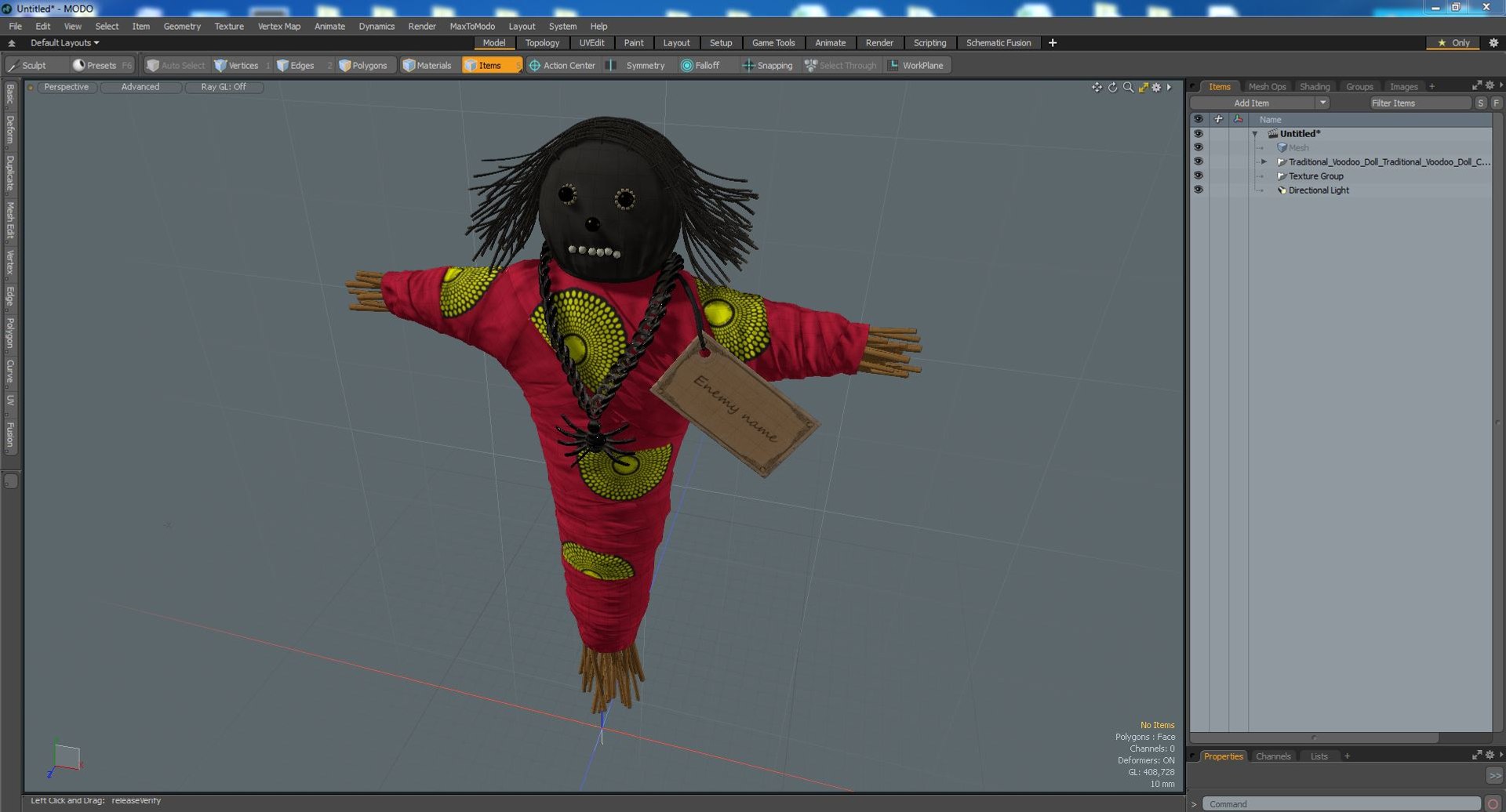 Traditional Voodoo Doll Colorful 3D model - TurboSquid 1900311