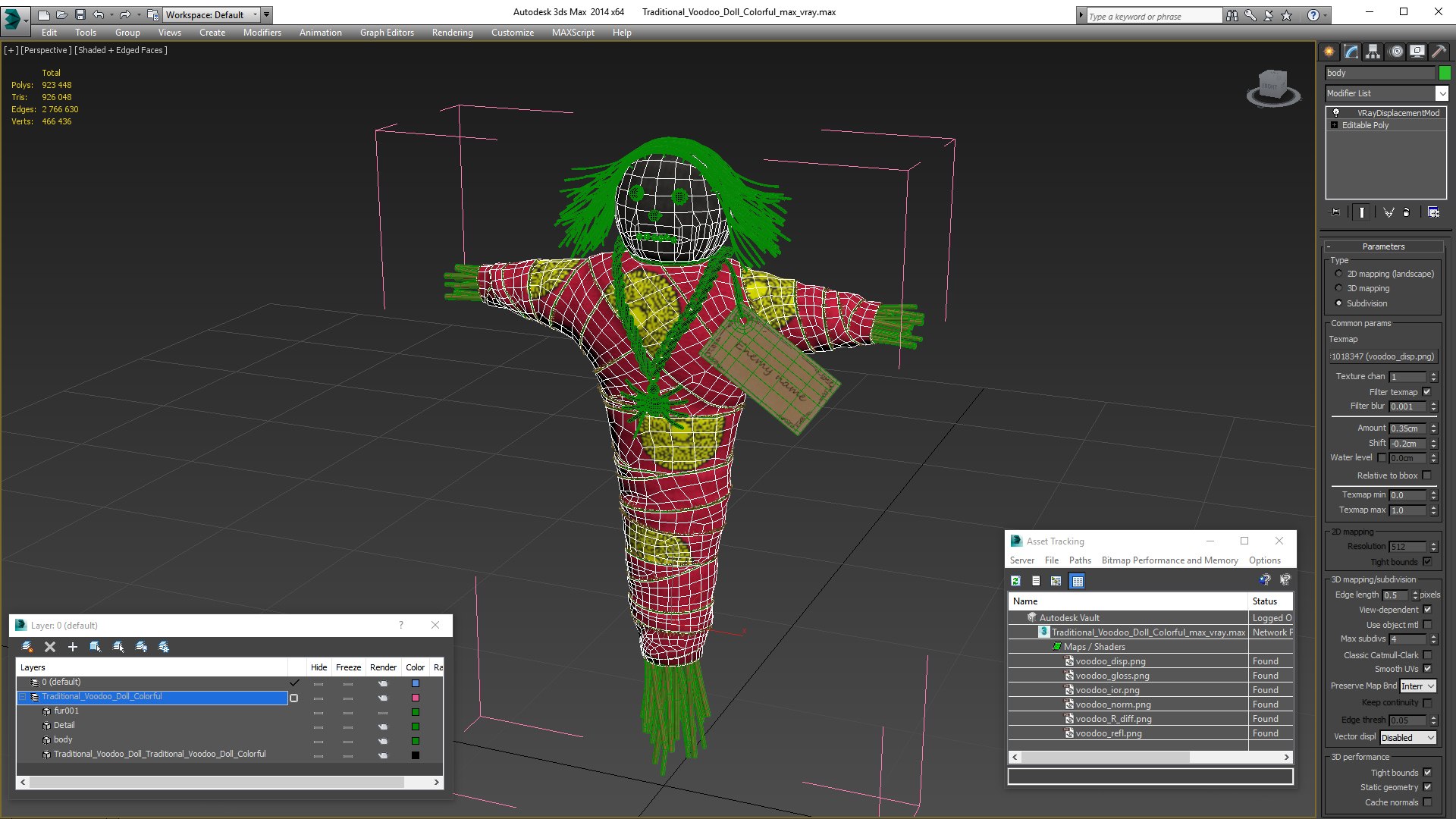 Traditional Voodoo Doll Colorful 3D model - TurboSquid 1900311