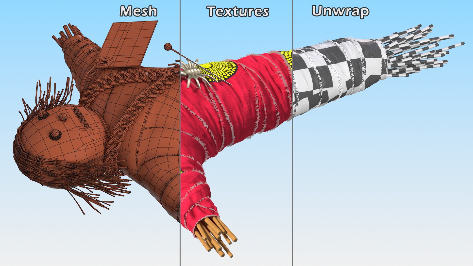 Traditional Voodoo Doll Colorful 3D model - TurboSquid 1900311