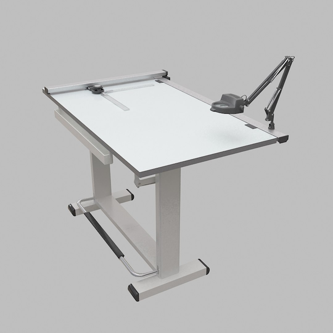 Pro Drafting Table Set 3d Model