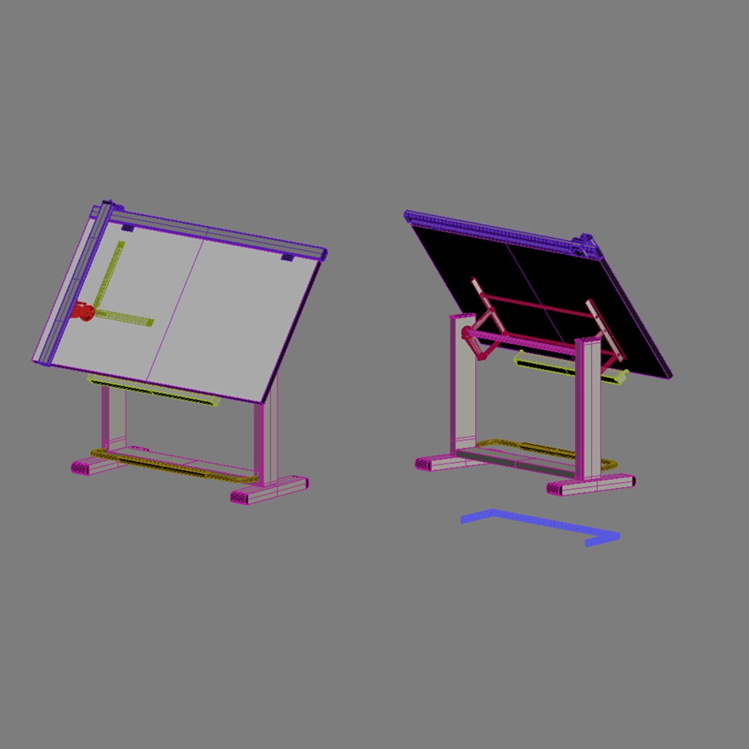 Pro Drafting Table Set 3d Model