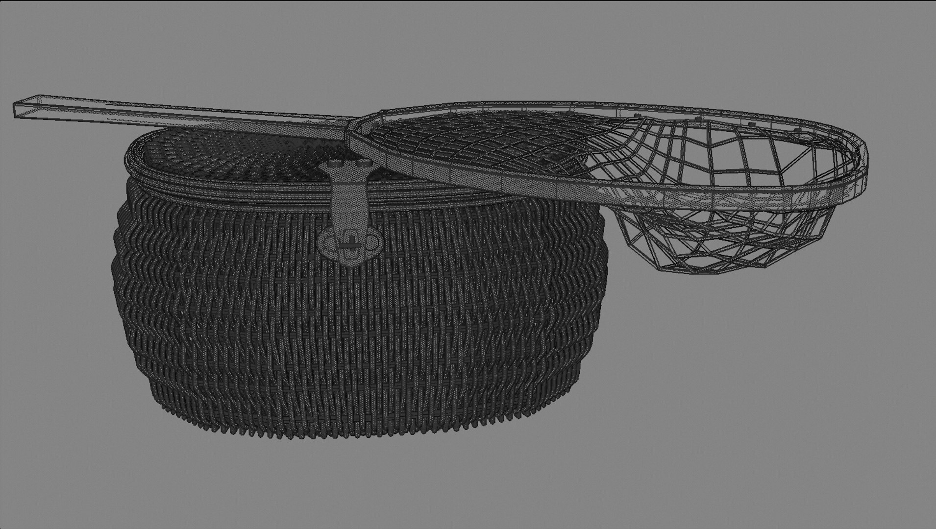 3D Fish Creel Net - TurboSquid 1422392