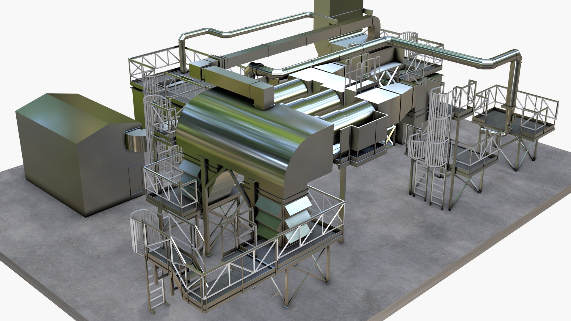 3D Model Cooling Plant With Pipes - TurboSquid 2059791