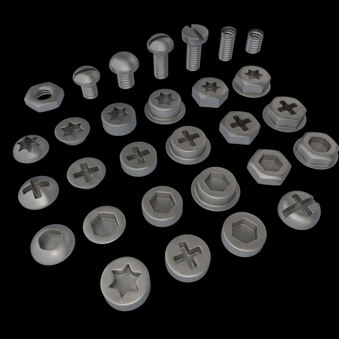Screw Head Collection V5 3D Model - TurboSquid 1736884