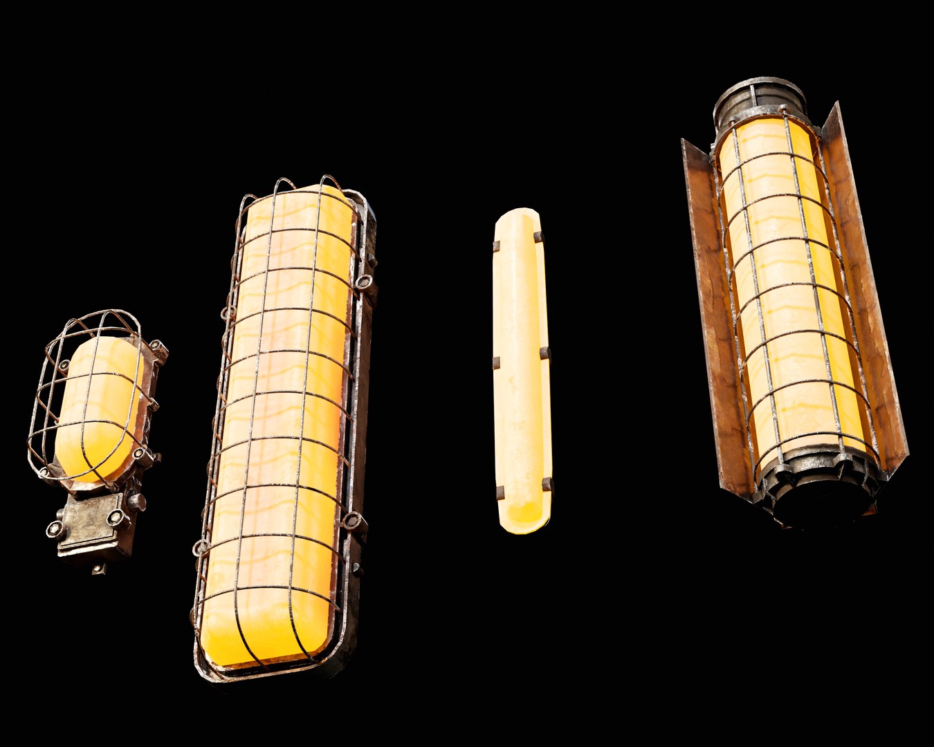 3D Sci-Fi Light Fixture Set 3 Model - TurboSquid 2357554