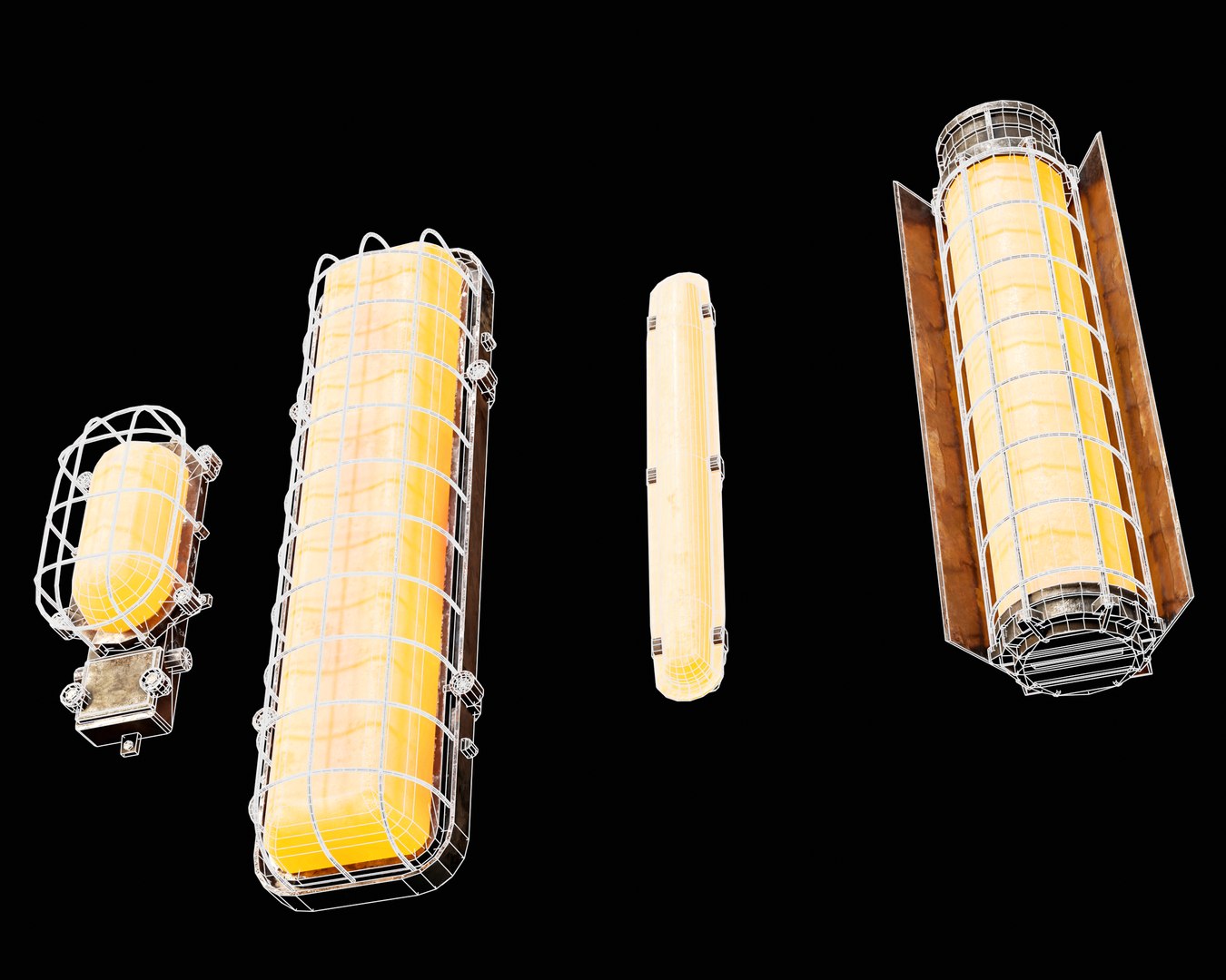 3D Sci-Fi Light Fixture Set 3 Model - TurboSquid 2357554