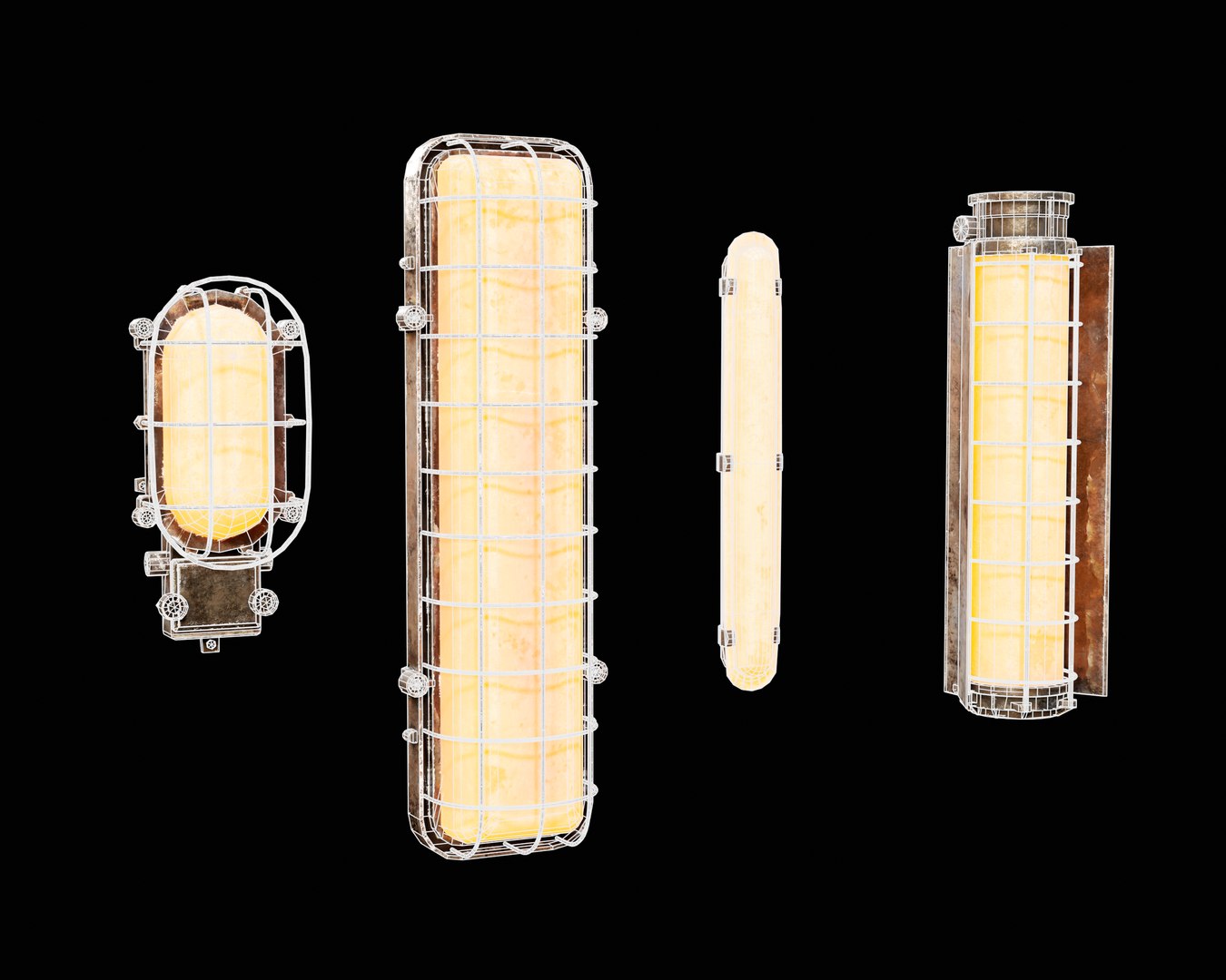 3D Sci-Fi Light Fixture Set 3 Model - TurboSquid 2357554