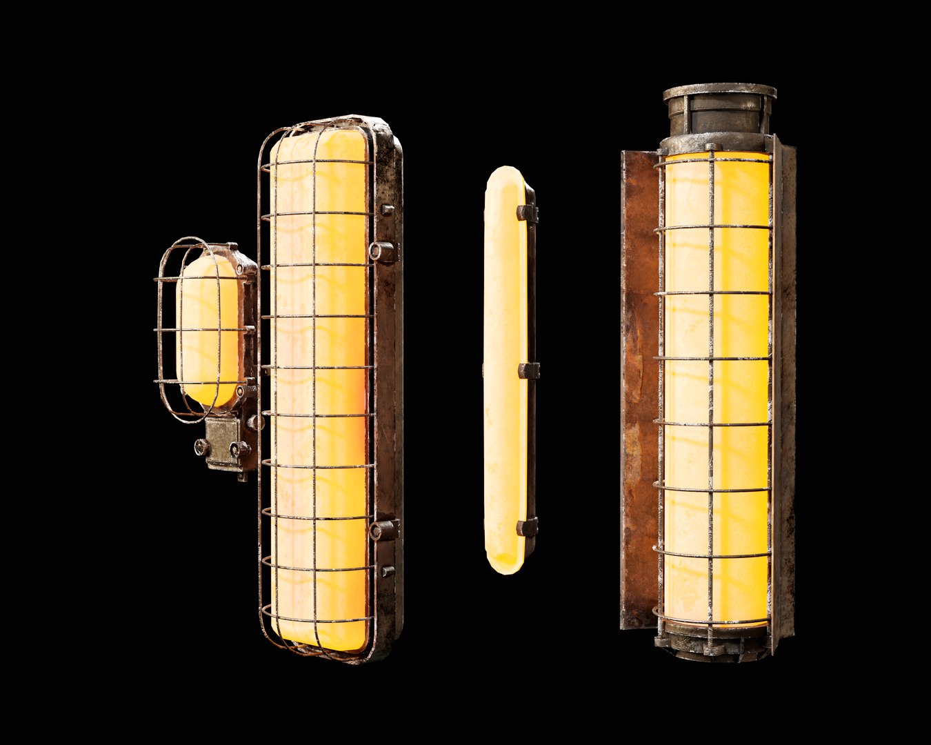 3D Sci-Fi Light Fixture Set 3 Model - TurboSquid 2357554