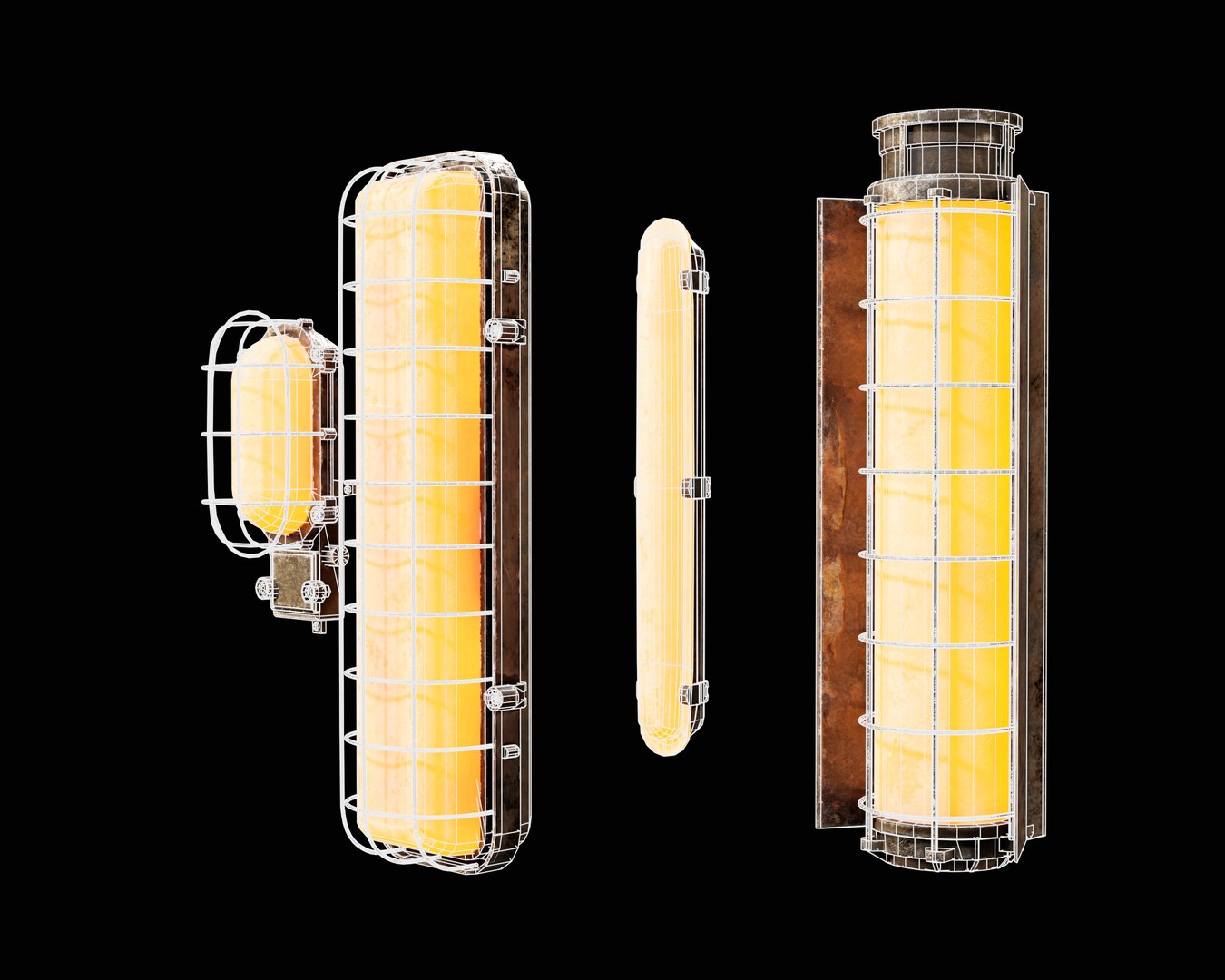 3D Sci-Fi Light Fixture Set 3 Model - TurboSquid 2357554