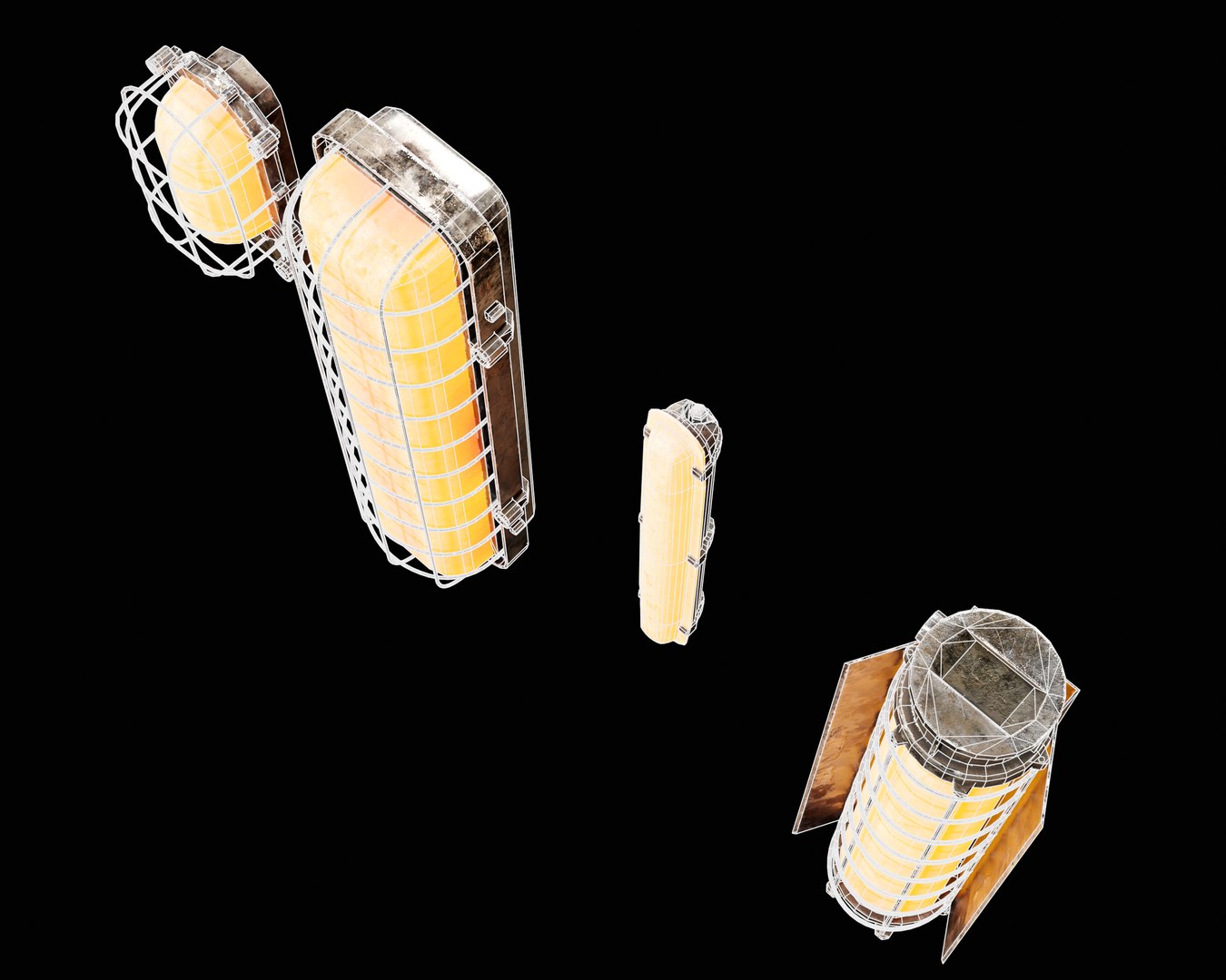 3D Sci-Fi Light Fixture Set 3 Model - TurboSquid 2357554