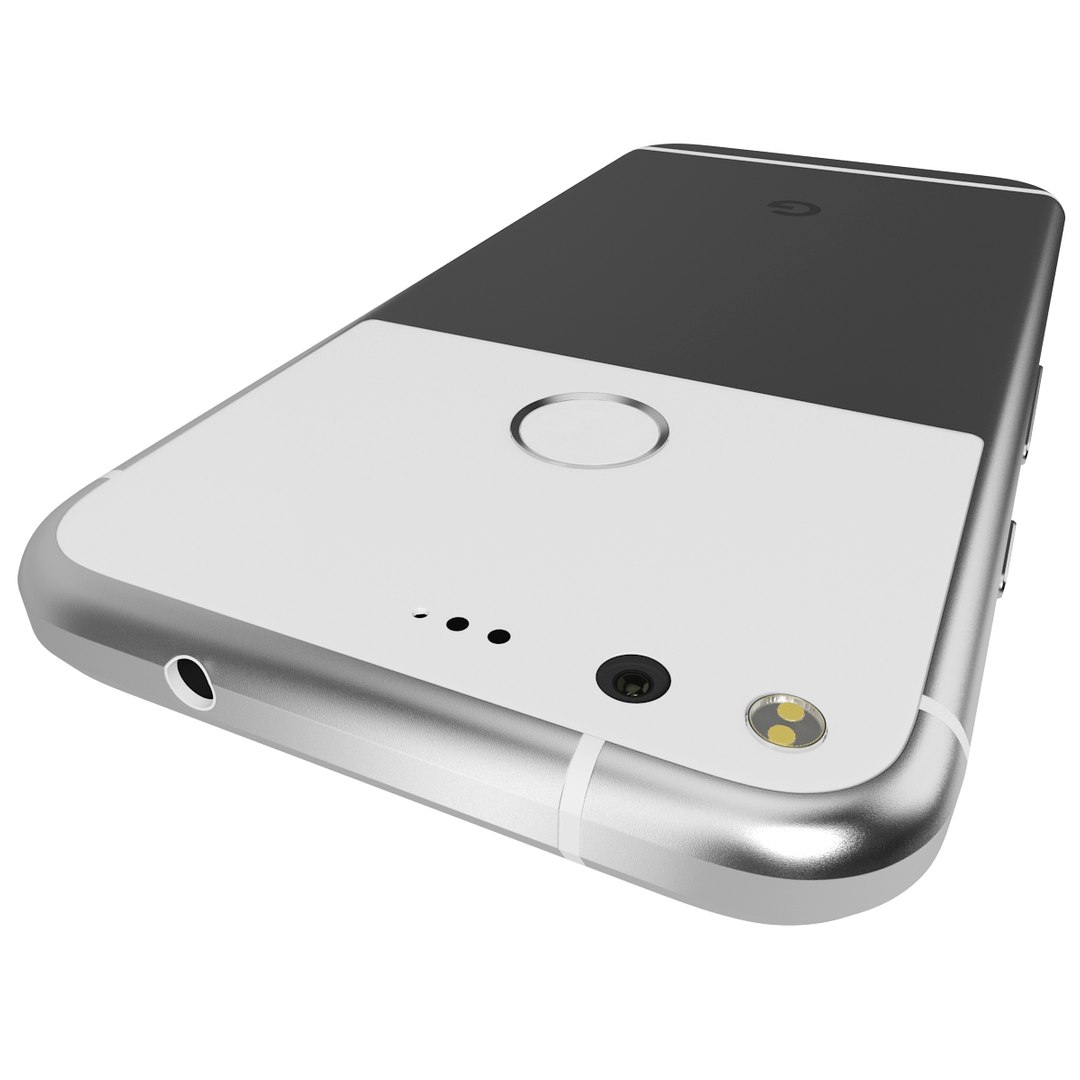 Realistic Google Pixel Silver 3d Model