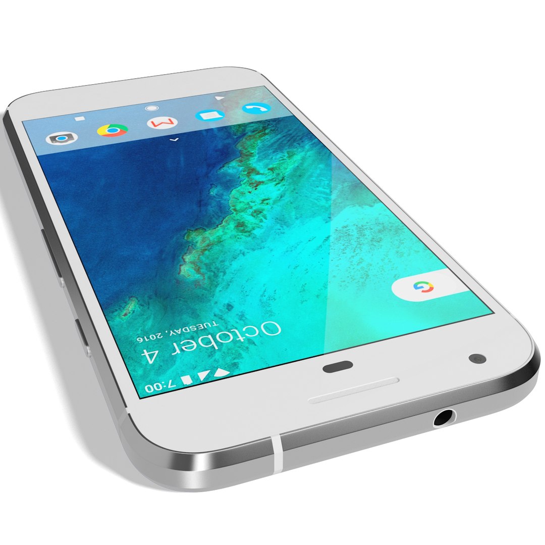 Realistic Google Pixel Silver 3d Model