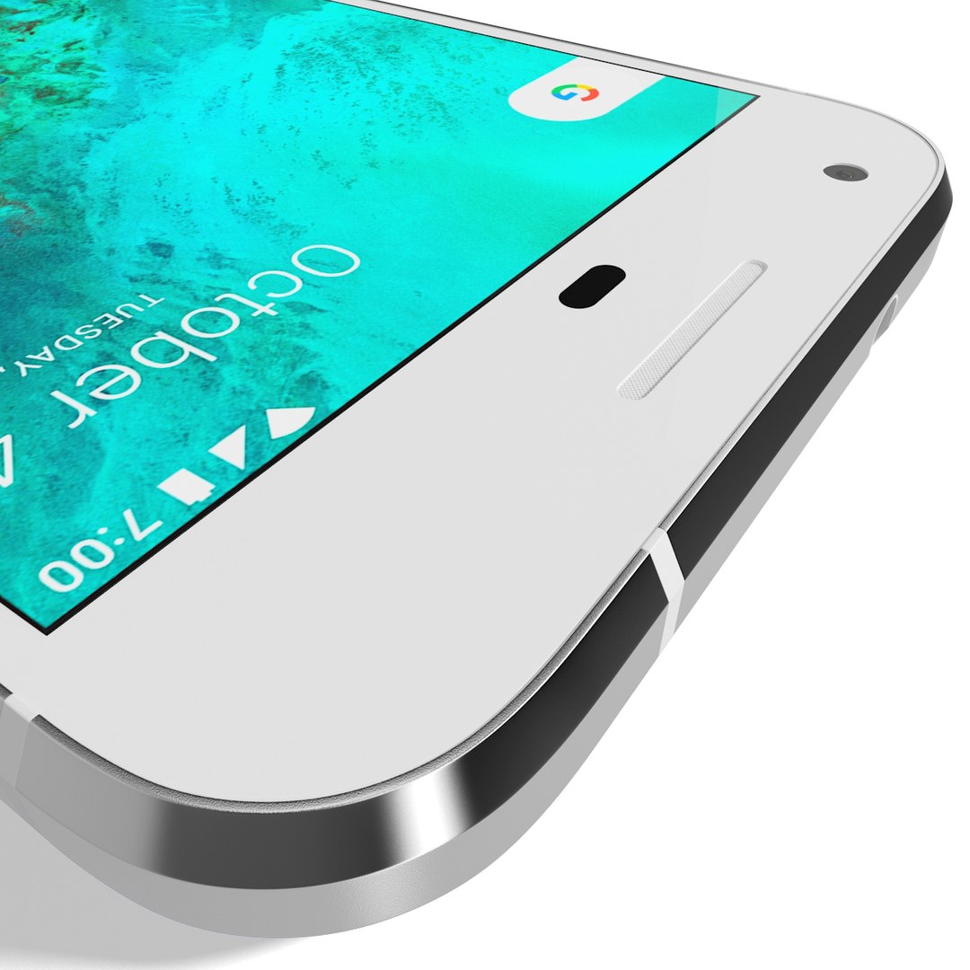 Realistic Google Pixel Silver 3d Model