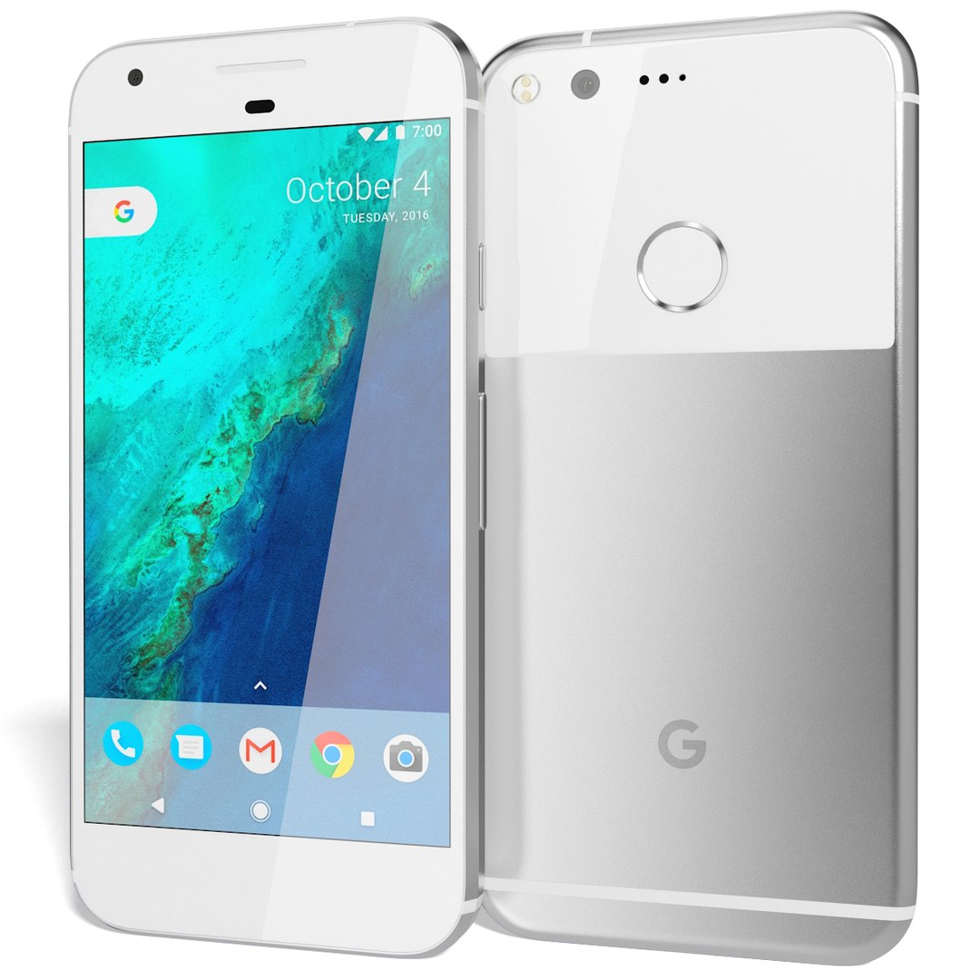 Realistic Google Pixel Silver 3d Model