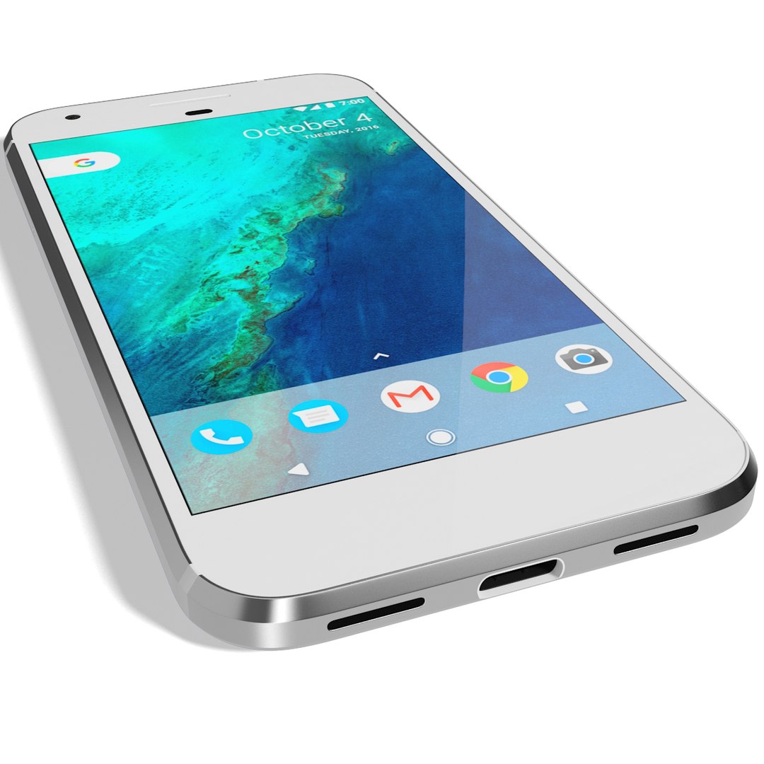 Realistic Google Pixel Silver 3d Model