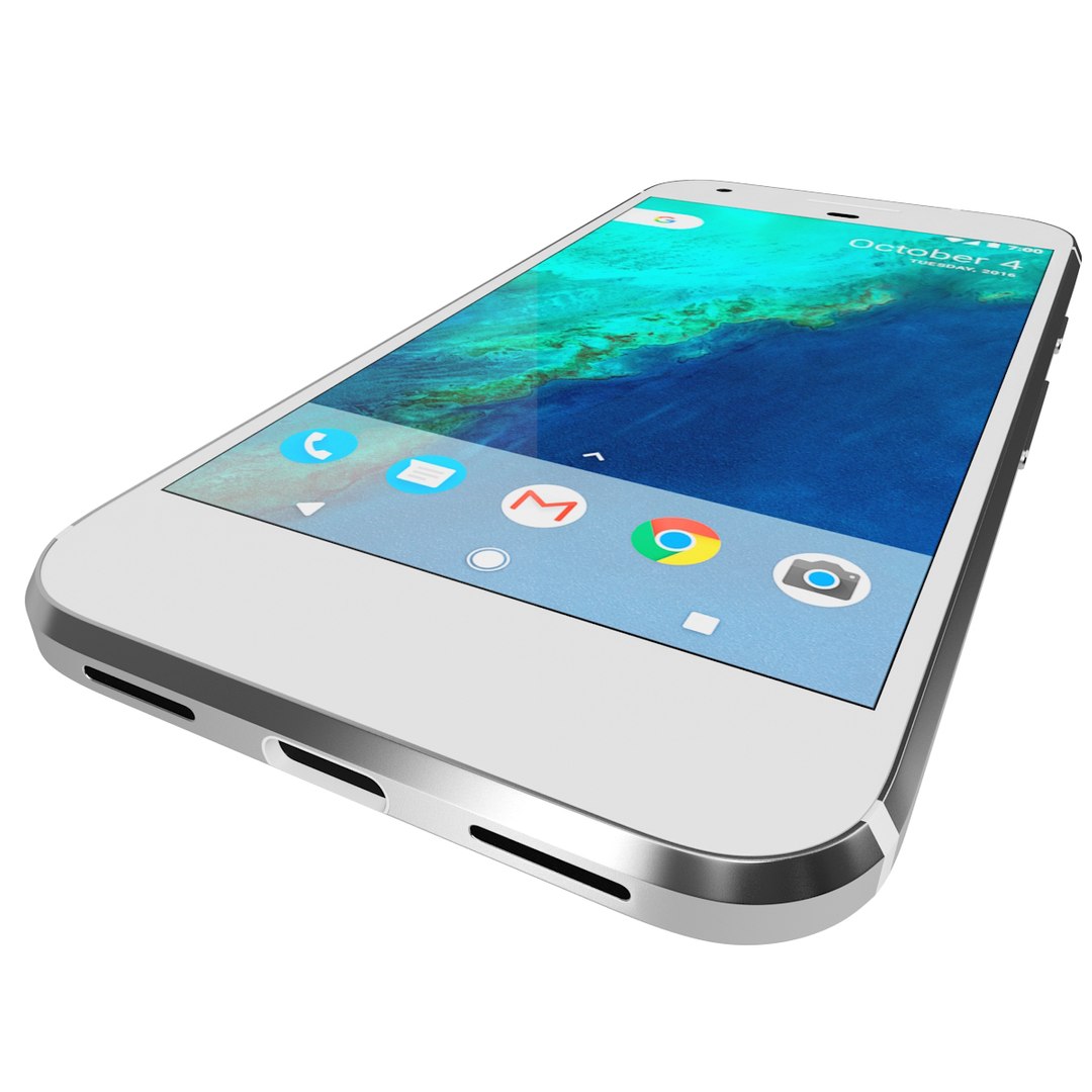 Realistic Google Pixel Silver 3d Model