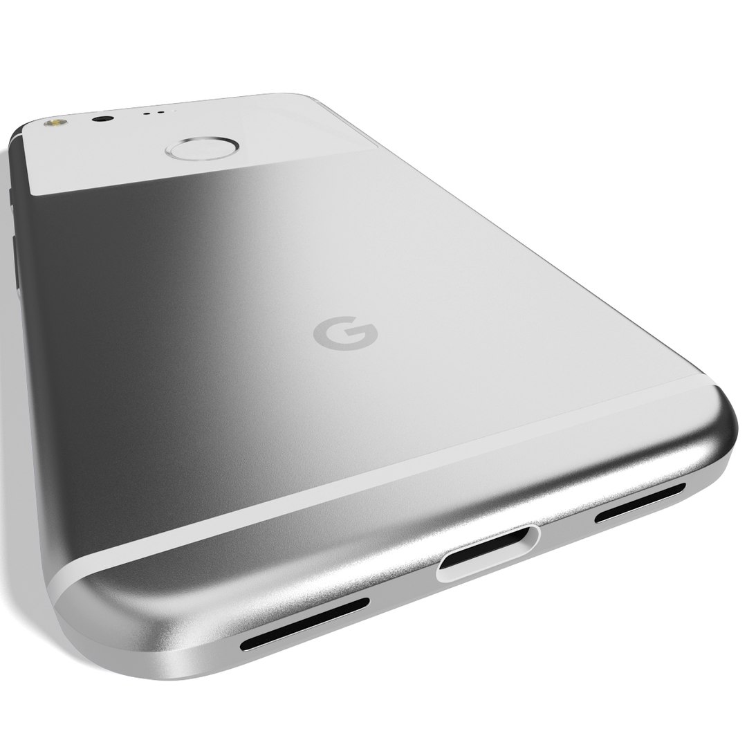Realistic Google Pixel Silver 3d Model
