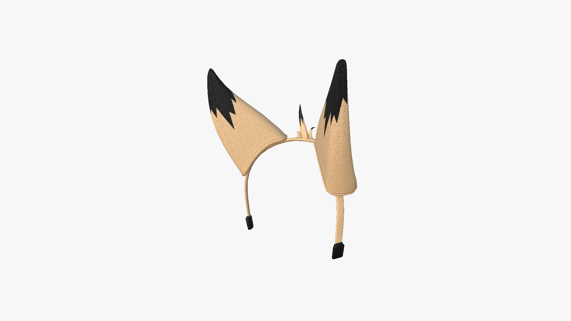 Furry Ears Tiara D13 Beige Black - Headband Character Design model ...