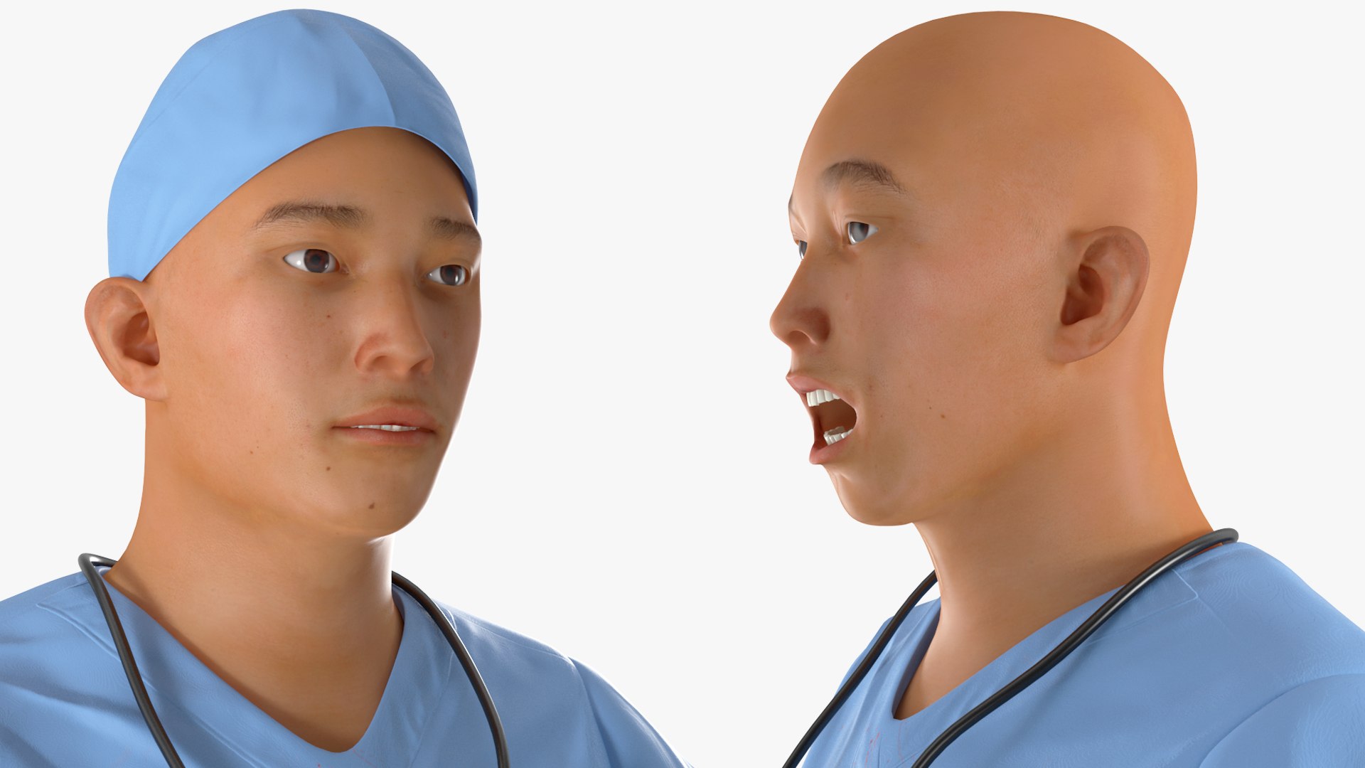 3D Young Asian Male Doctor Blood Stained Rigged For Maya - TurboSquid ...