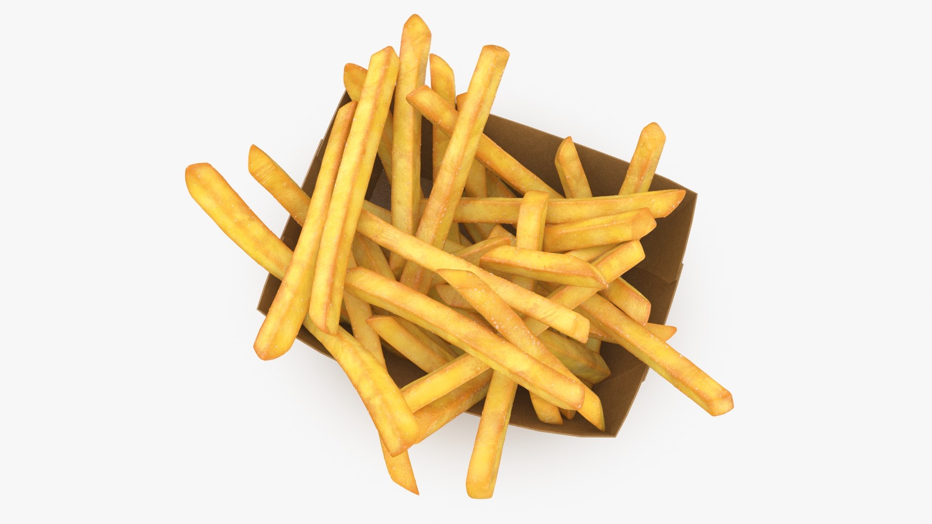 3D French Fries In Paper Tray - TurboSquid 2146235