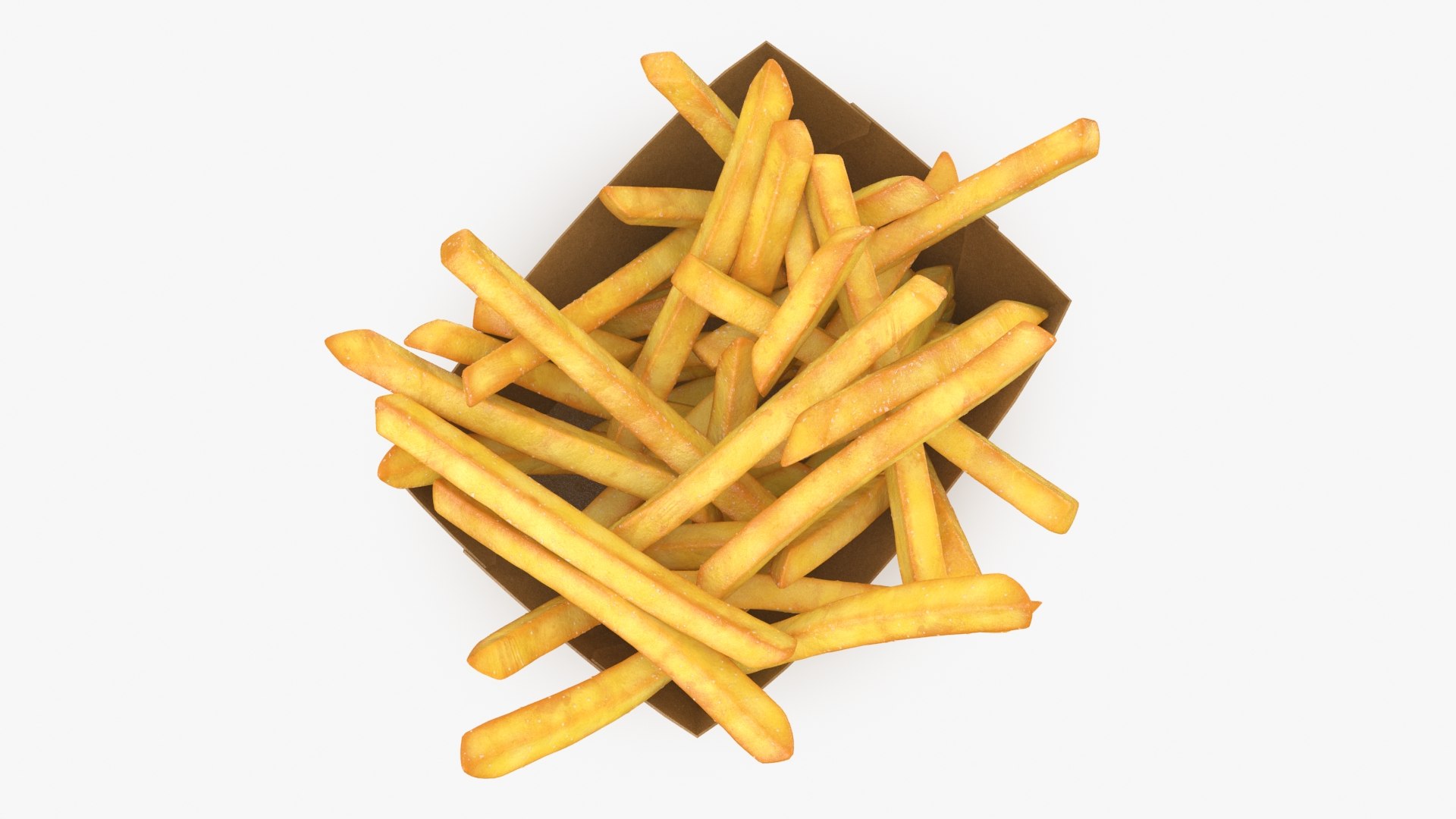 3D French Fries In Paper Tray - TurboSquid 2146235