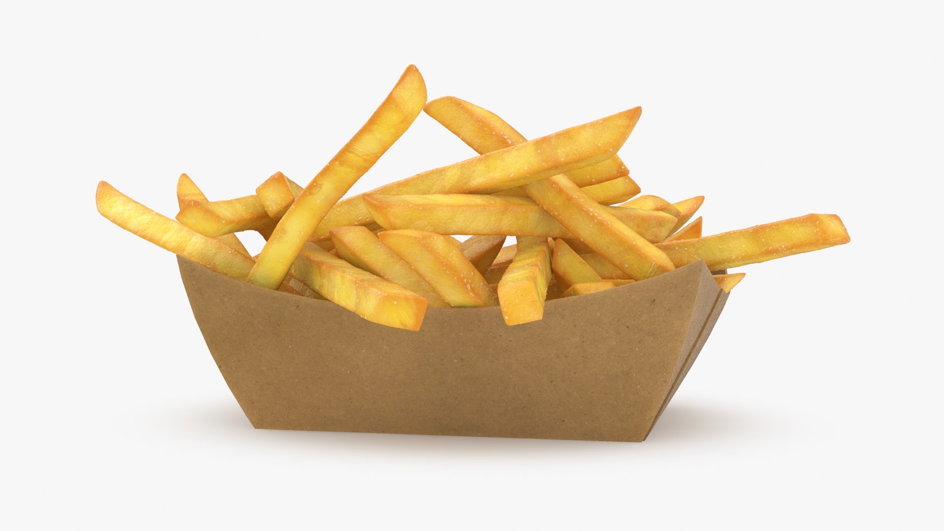 3D French Fries In Paper Tray - TurboSquid 2146235