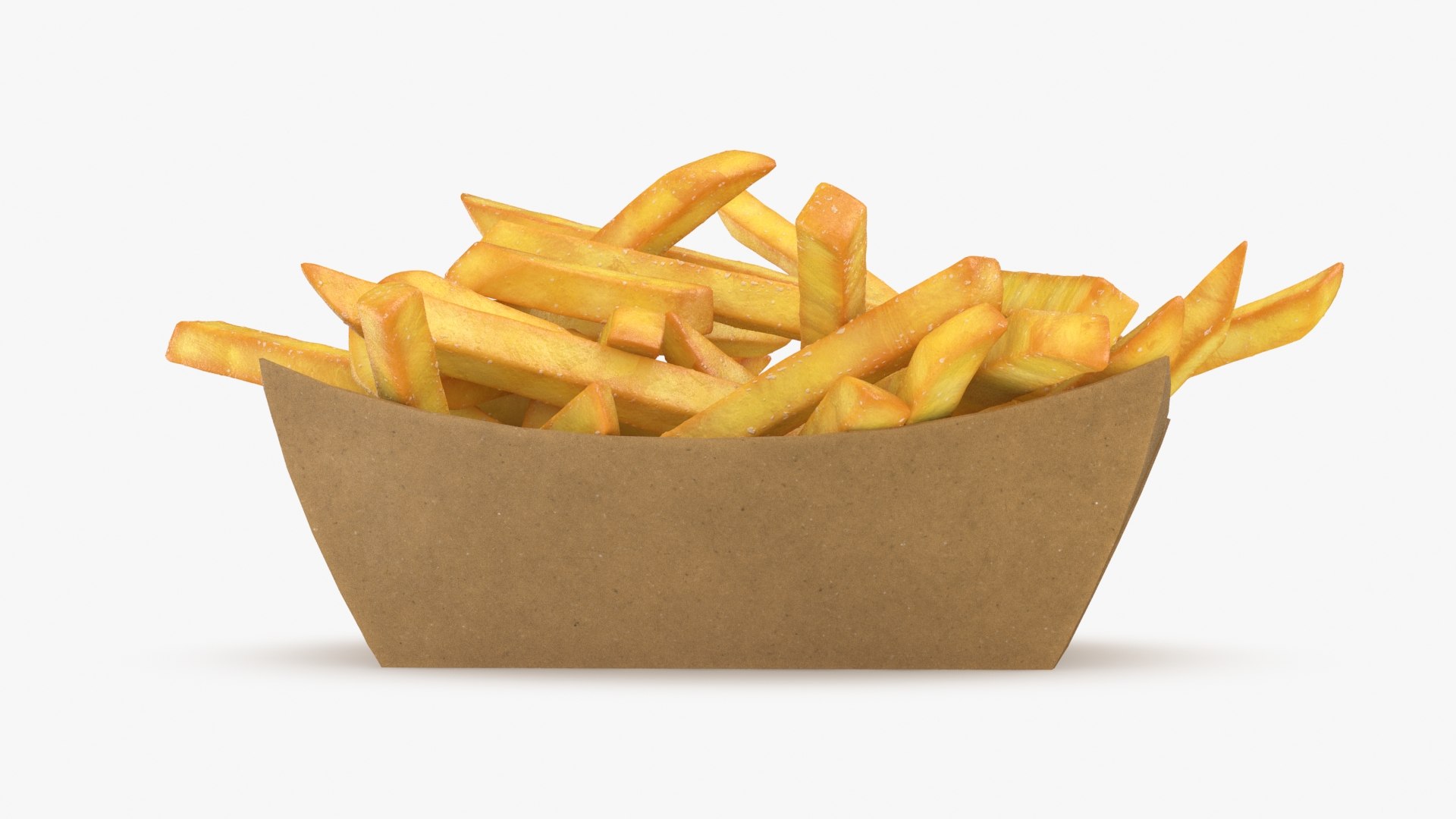 3D French Fries In Paper Tray - TurboSquid 2146235