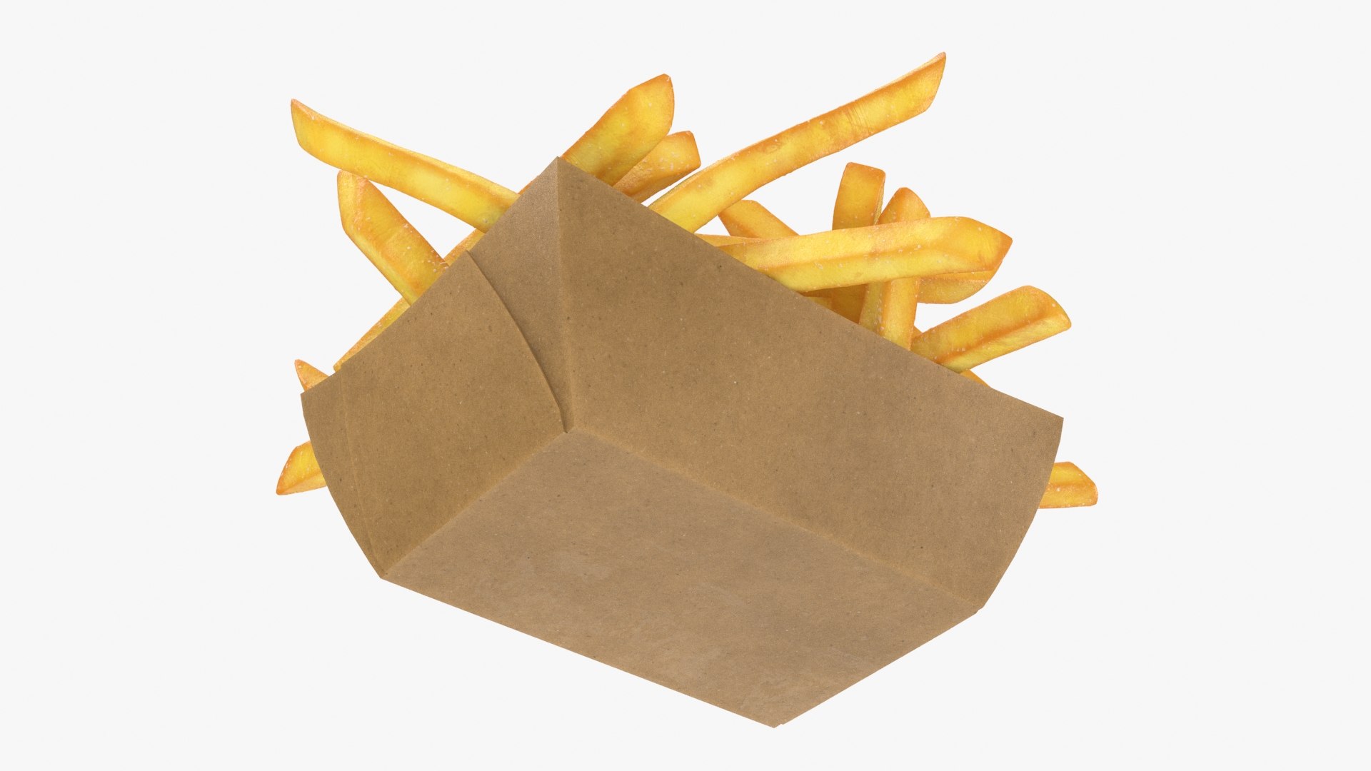 3D French Fries In Paper Tray - TurboSquid 2146235