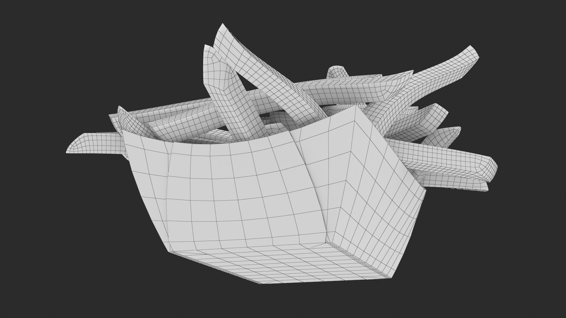 3D French Fries In Paper Tray - TurboSquid 2146235