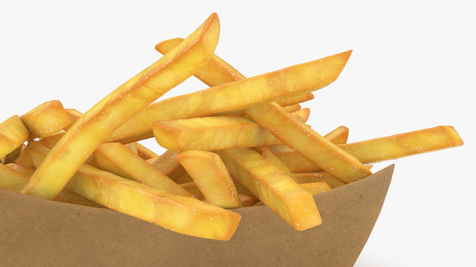 3D French Fries In Paper Tray - TurboSquid 2146235