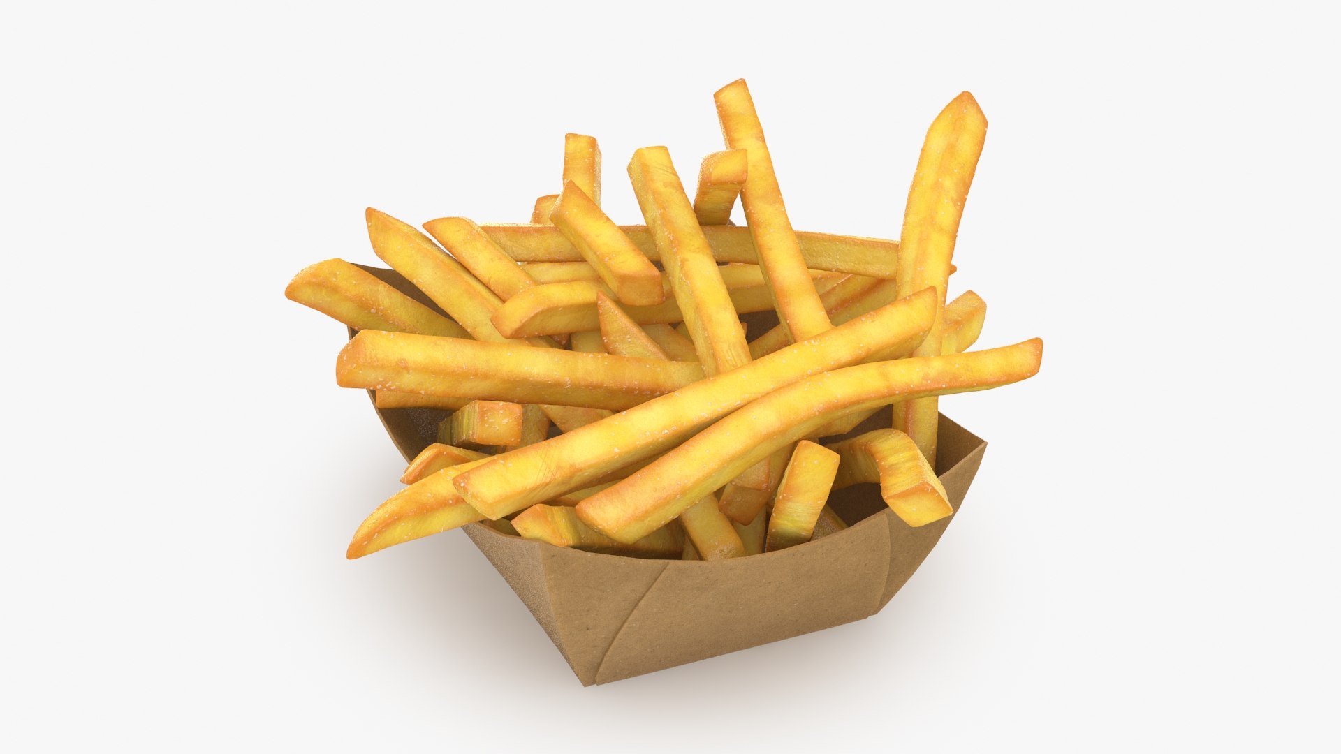 3D French Fries In Paper Tray - TurboSquid 2146235