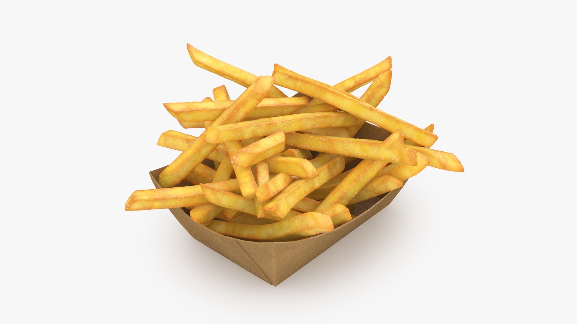 3D French Fries in Paper Tray - TurboSquid 2146235