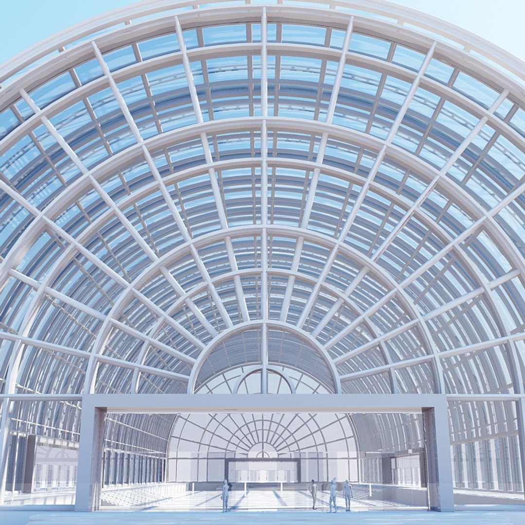 3d Model Of Large Architectural Interior