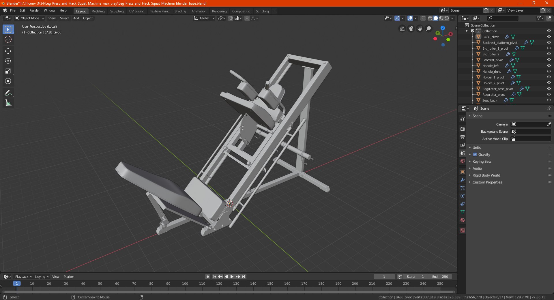 Linear 45 Degree Leg Press Machine 3D model - TurboSquid 1827472