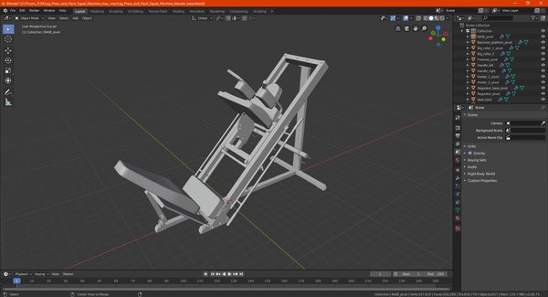 Linear 45 Degree Leg Press Machine 3D model - TurboSquid 1827472