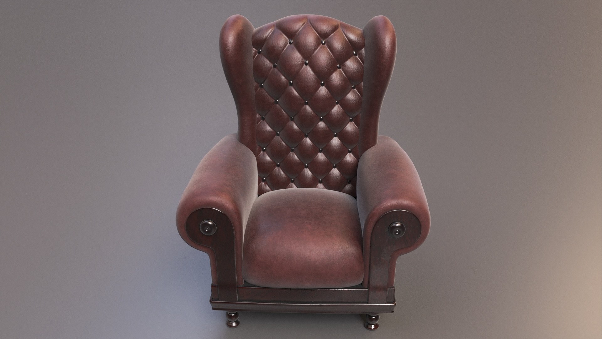 3D Model Leather Fancy Vintage Arm Chair Couch - TurboSquid 2069112