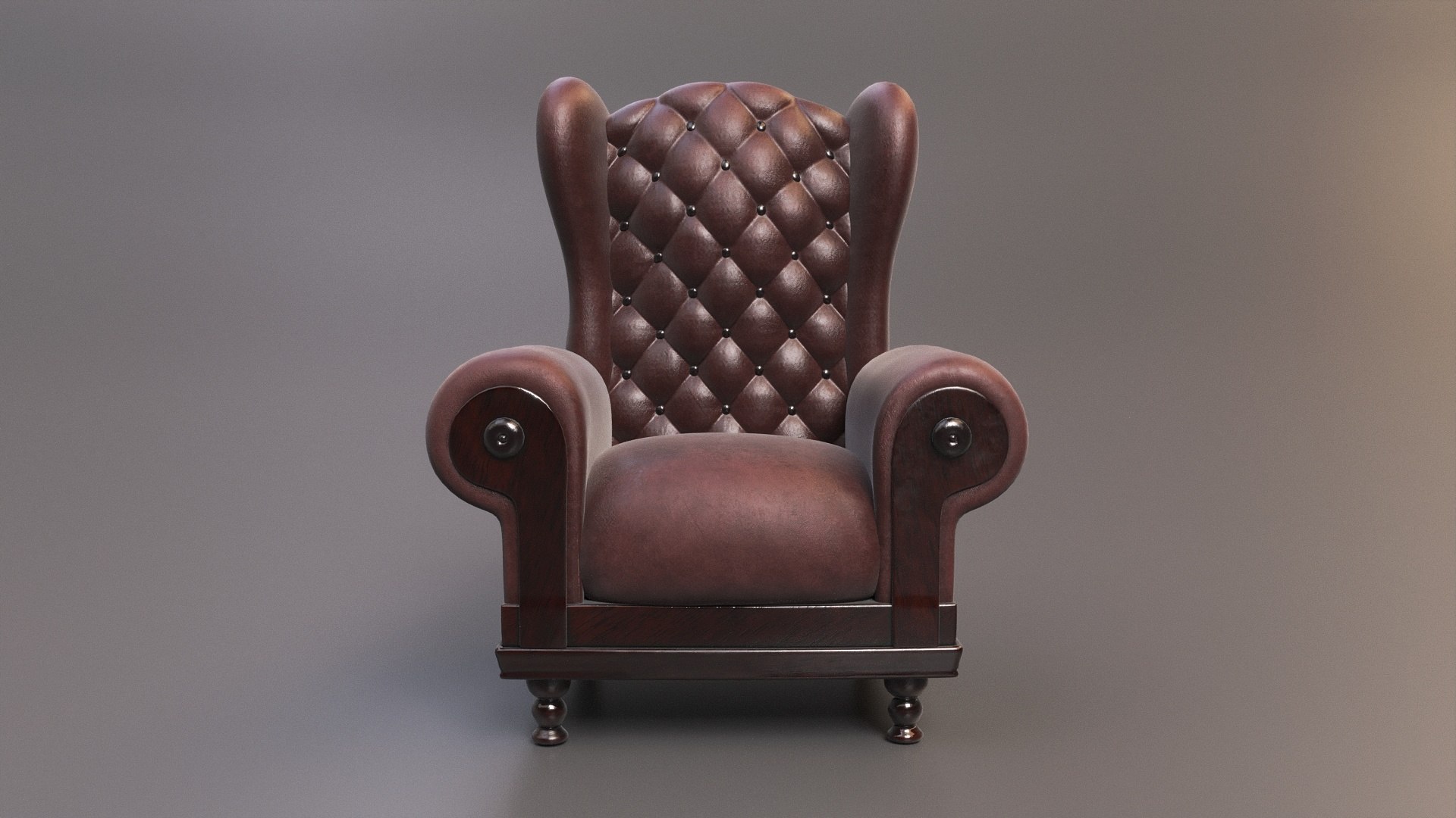3D Model Leather Fancy Vintage Arm Chair Couch - TurboSquid 2069112