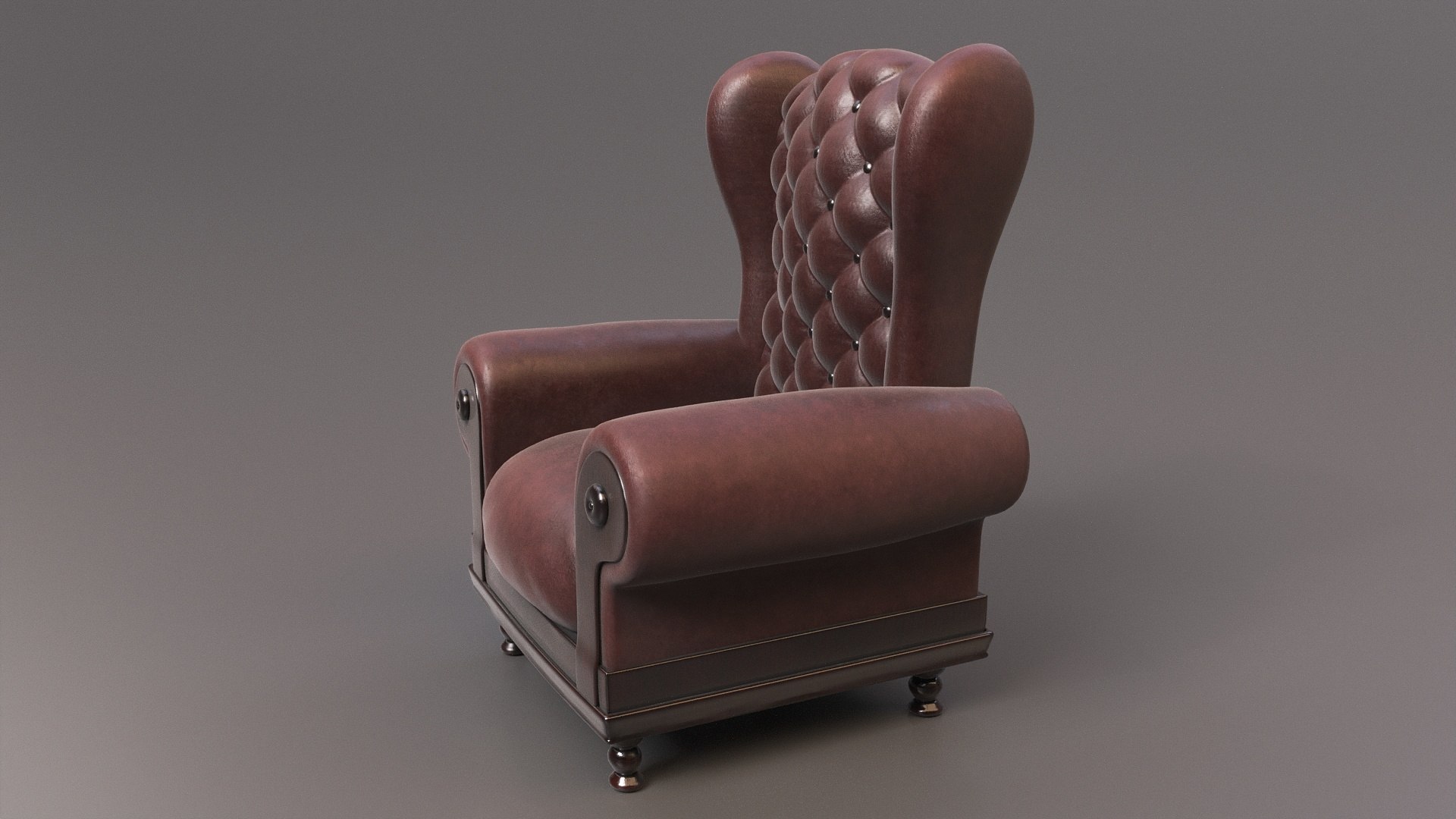 3D model Leather Fancy Vintage Arm Chair Couch - TurboSquid 2069112